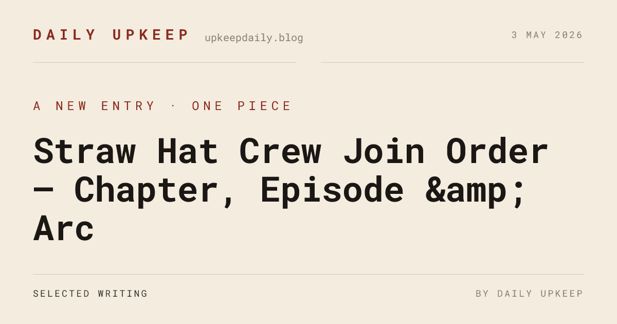 Straw Hat Crew Join Order — Chapter, Episode & Arc • Daily Upkeep